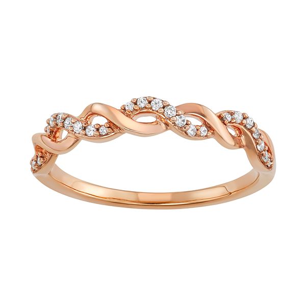 Simply Vera Vera Wang 14k Gold 1/10 Carat T.W. Diamond Twist Ring