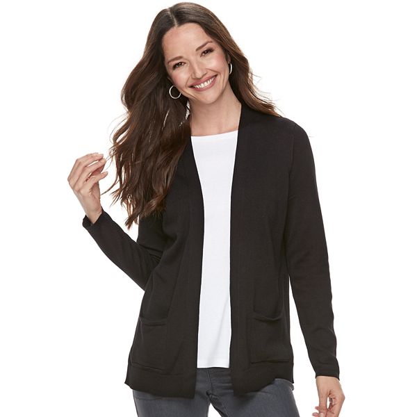 Petite Croft & Barrow® Classic Open Front Cardigan