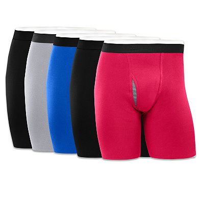 Fruit of the Loom® Signature 5-pack Cool Zone Fly Long-Leg Boxer Briefs