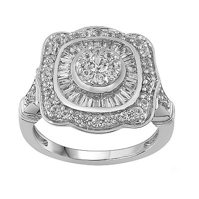 Sterling Silver Lab Created White Sapphire Ring