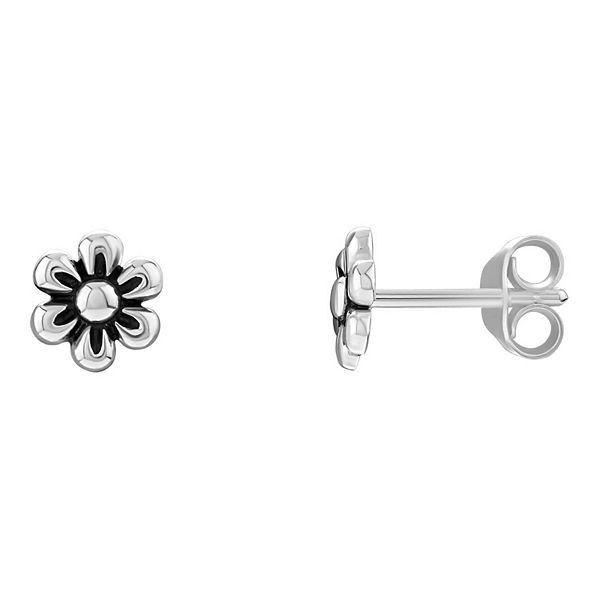 PRIMROSE Sterling Silver Oxidized Flower Earring