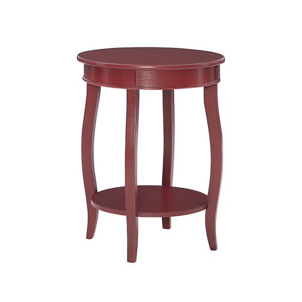 Linon Round End Table with Lower Shelf