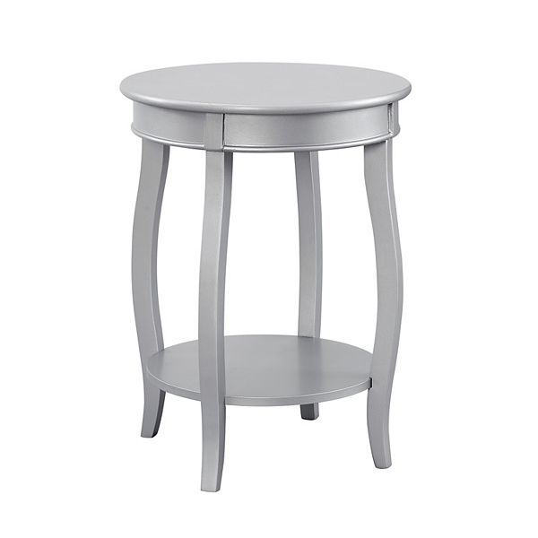 Linon Round End Table with Lower Shelf