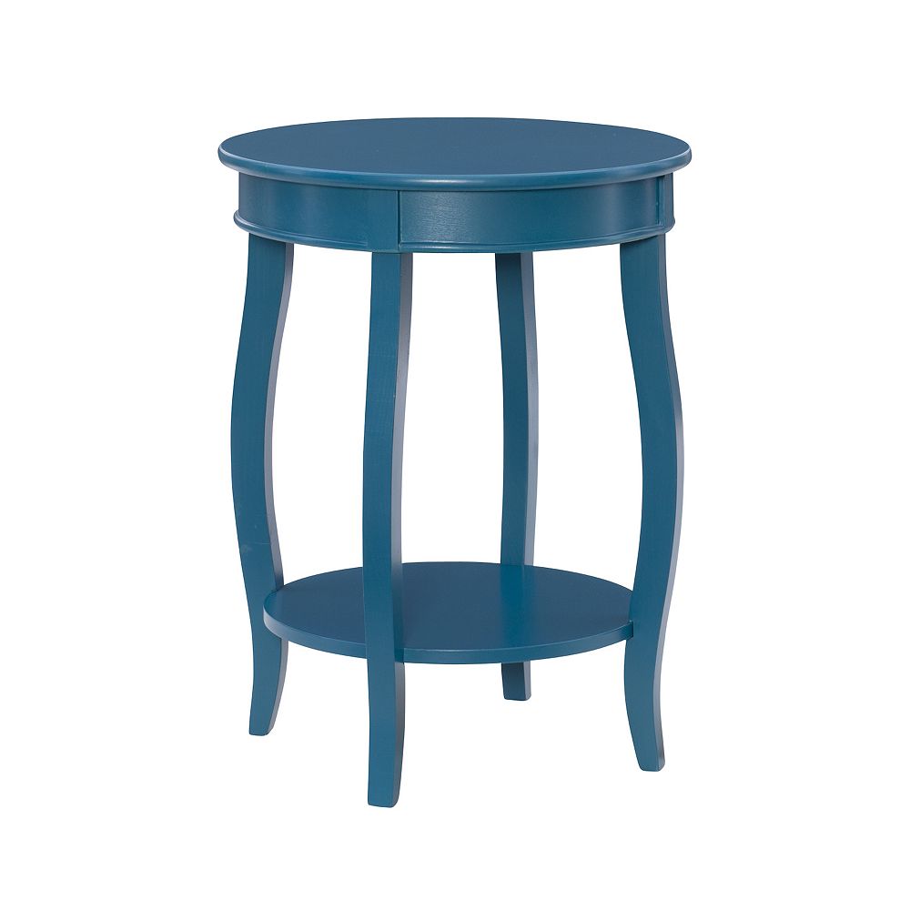Linon Round End Table with Lower Shelf