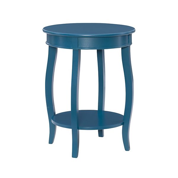 Linon Round End Table with Lower Shelf
