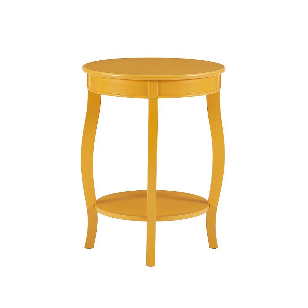Linon Round End Table with Lower Shelf