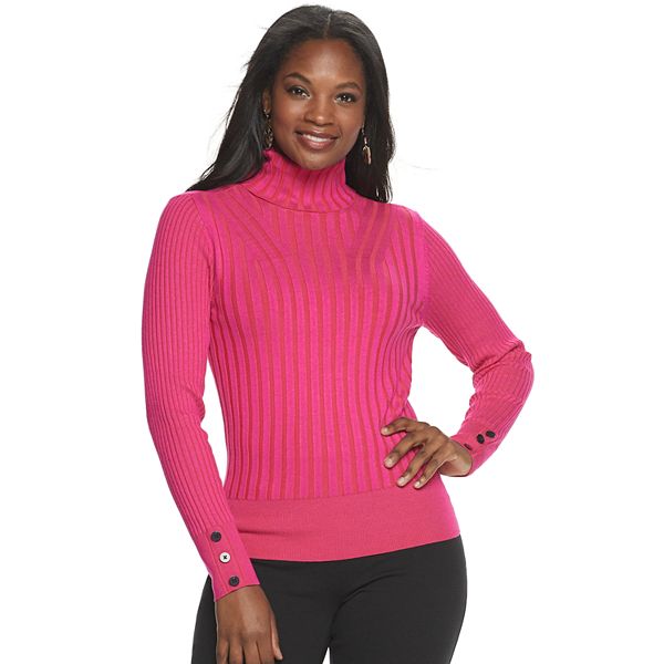 Women's Apt. 9® Transfer Rib Turtleneck Sweater