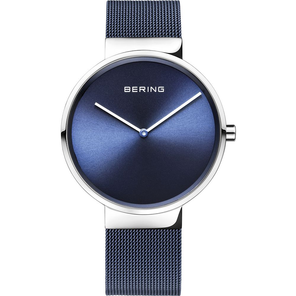 Men's BERING Classic Stainless Steel Blue Mesh Watch