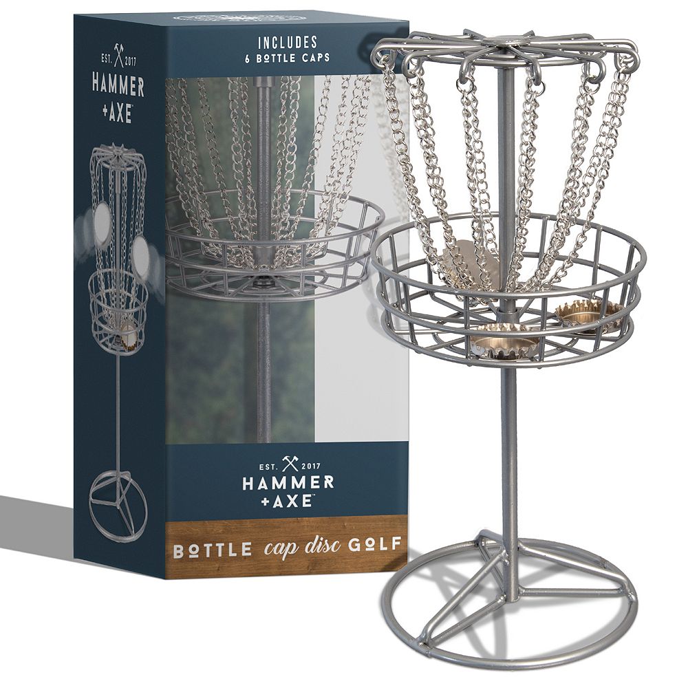 Hammer & Axe Game Bottle Cap Micro Disc Golf