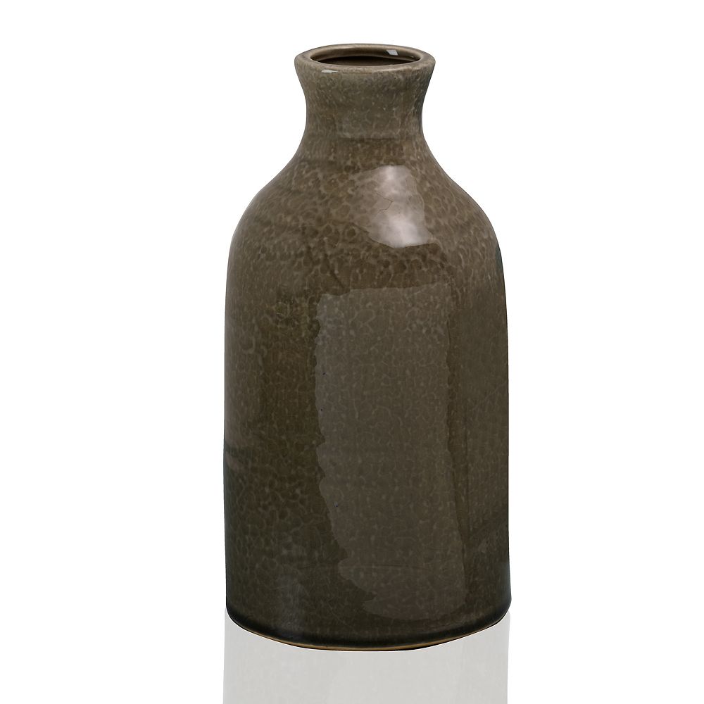 Scott Living Oasis Smooth Gray Ceramic Shoulder Vase