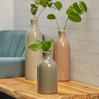 Scott Living Oasis Smooth Gray Ceramic Shoulder Vase