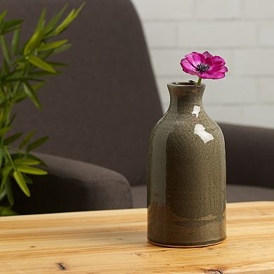 Scott Living Oasis Smooth Gray Ceramic Shoulder Vase