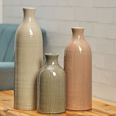 Scott Living Oasis Smooth Gray Ceramic Shoulder Vase