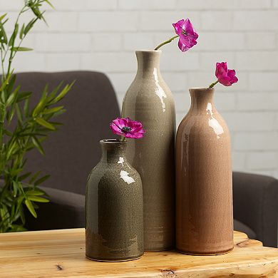 Scott Living Oasis Smooth Gray Ceramic Shoulder Vase