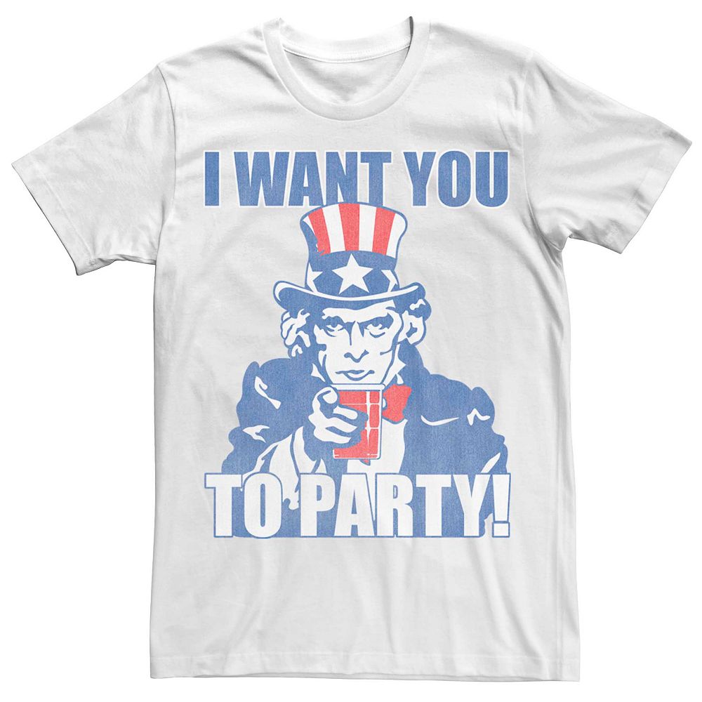 Men's Uncle Sam I Want You To Party Graphic Tee