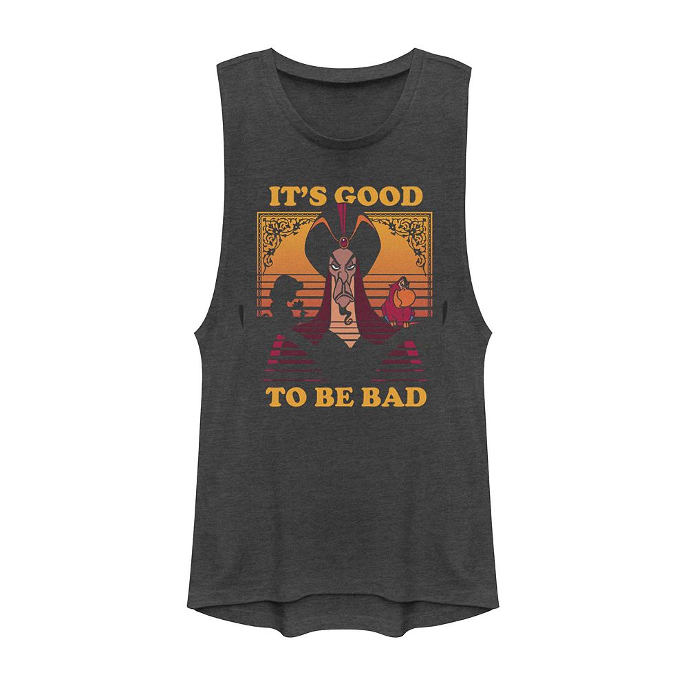 Juniors' Disney's Aladdin Jafar "It's Good to Be Bad" Graphic Muscle ...