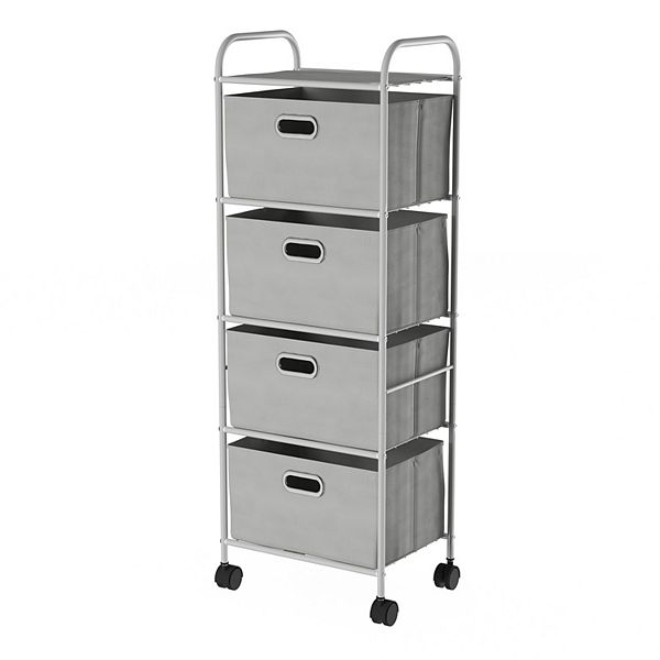 Lavish Home 4 Fabric Drawer Rolling Storage Cart