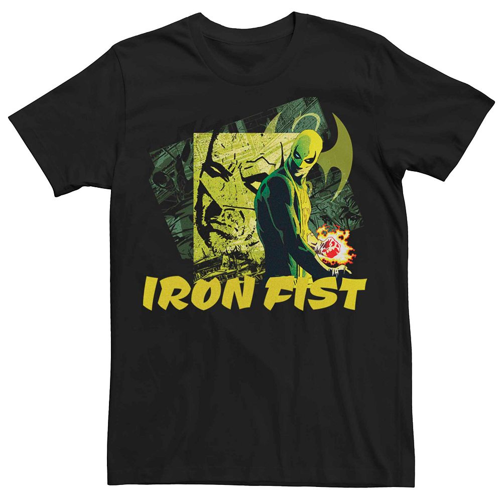 Men's Marvel Retro Iron Fist Panels Poster Tee
