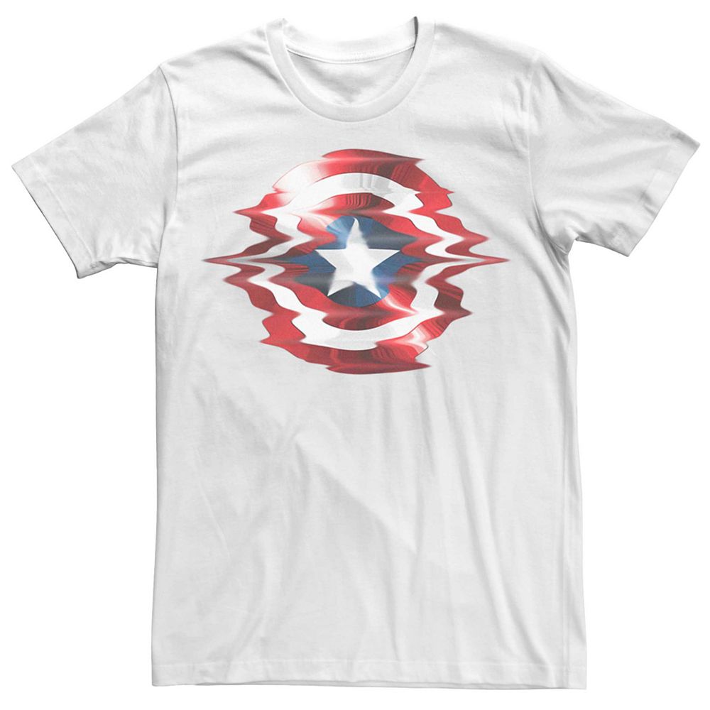 Men's Marvel Captain America Glitch Distorted Shield Tee