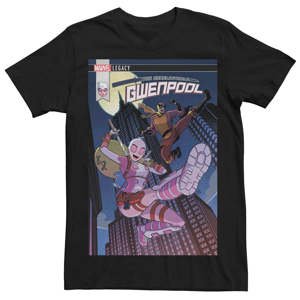 Men's Marvel Gwenpool City Jump Comic Cover Tee