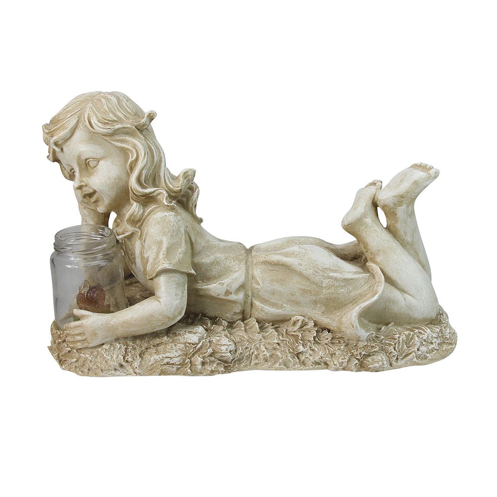 Northlight LED Lighted Solar Powered Lounging Girl Statue