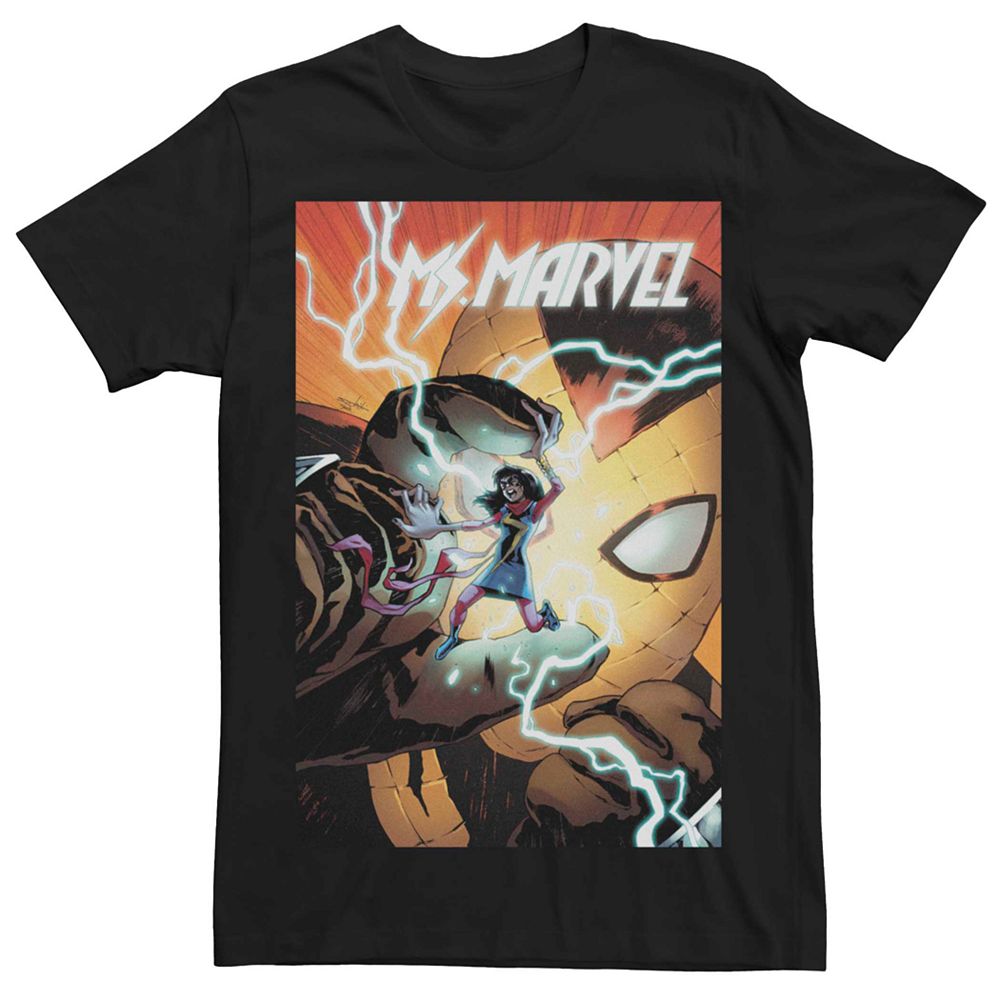 Men's Ms. Marvel Lightning Comic Cover Tee