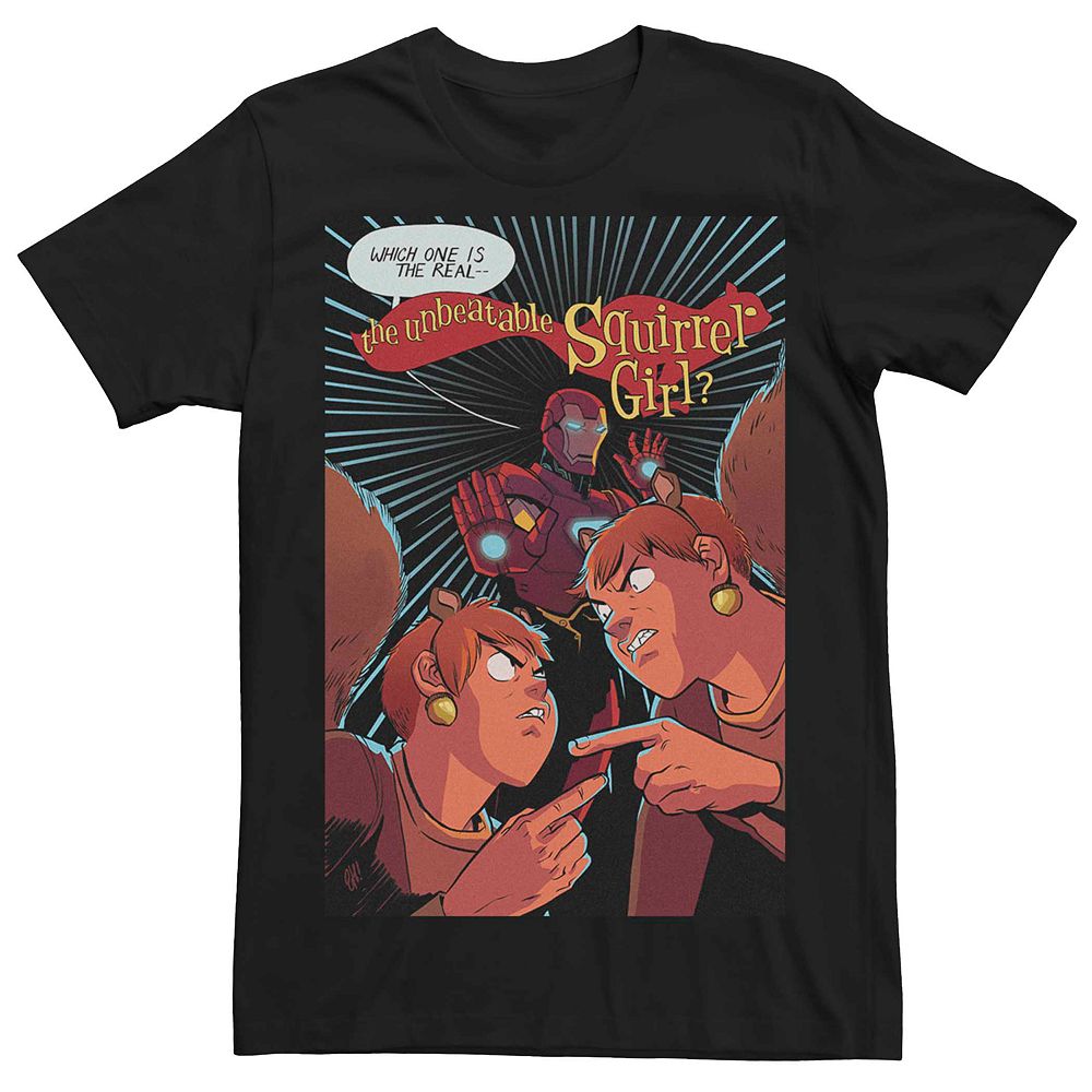 Men's Marvel's Unbeatable Squirrel Iron Man Comic Cover Tee
