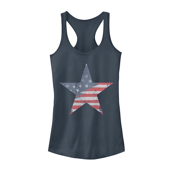 Juniors' Vintage Star Racerback Tank Top