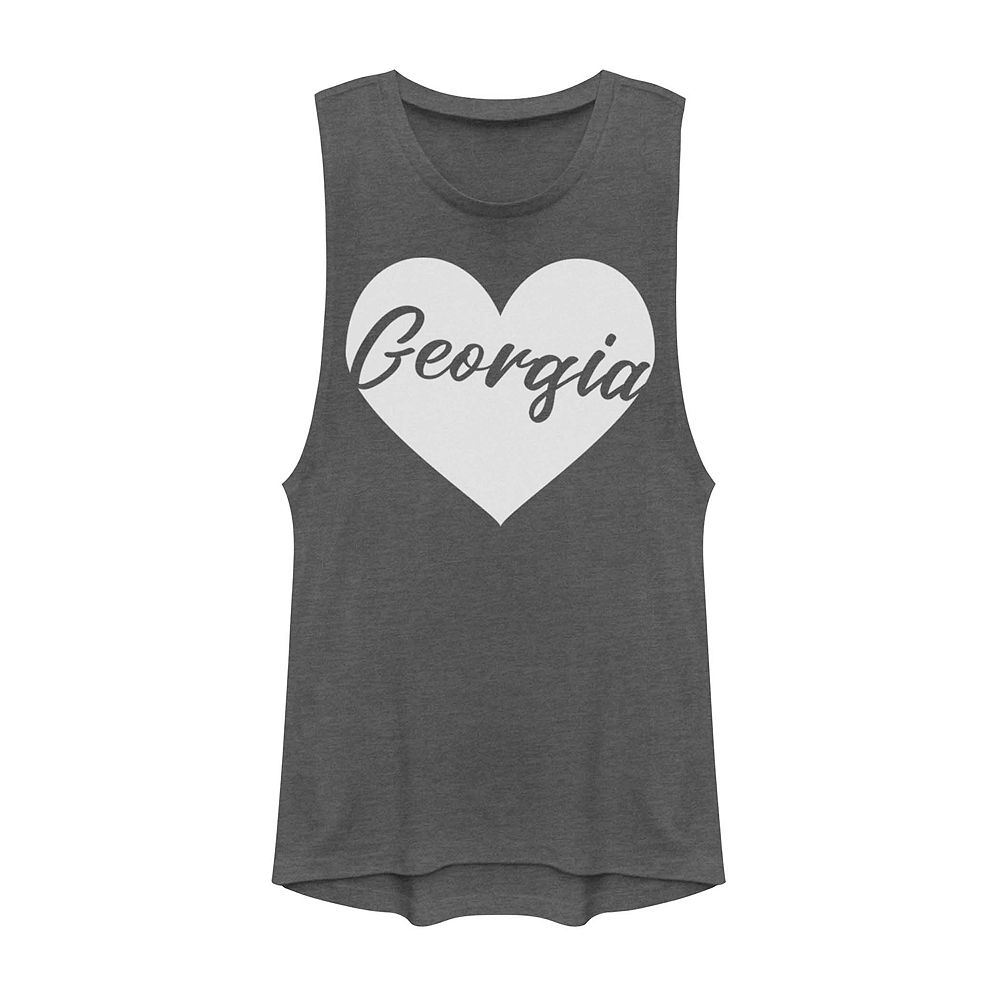 Juniors' Georgia Heart Muscle Tank Top