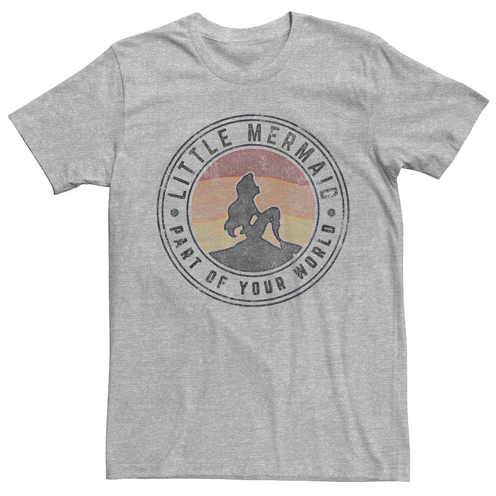 Disney's The Little Mermaid Ariel Men's Retro Sunset Logo Graphic Tee