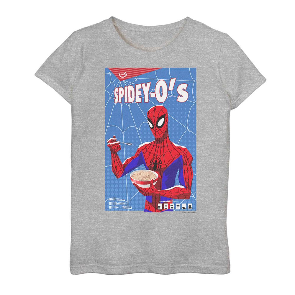 Girls 7-16 Marvel Spider-Man Spidey-O's Cereal Box Logo Tee
