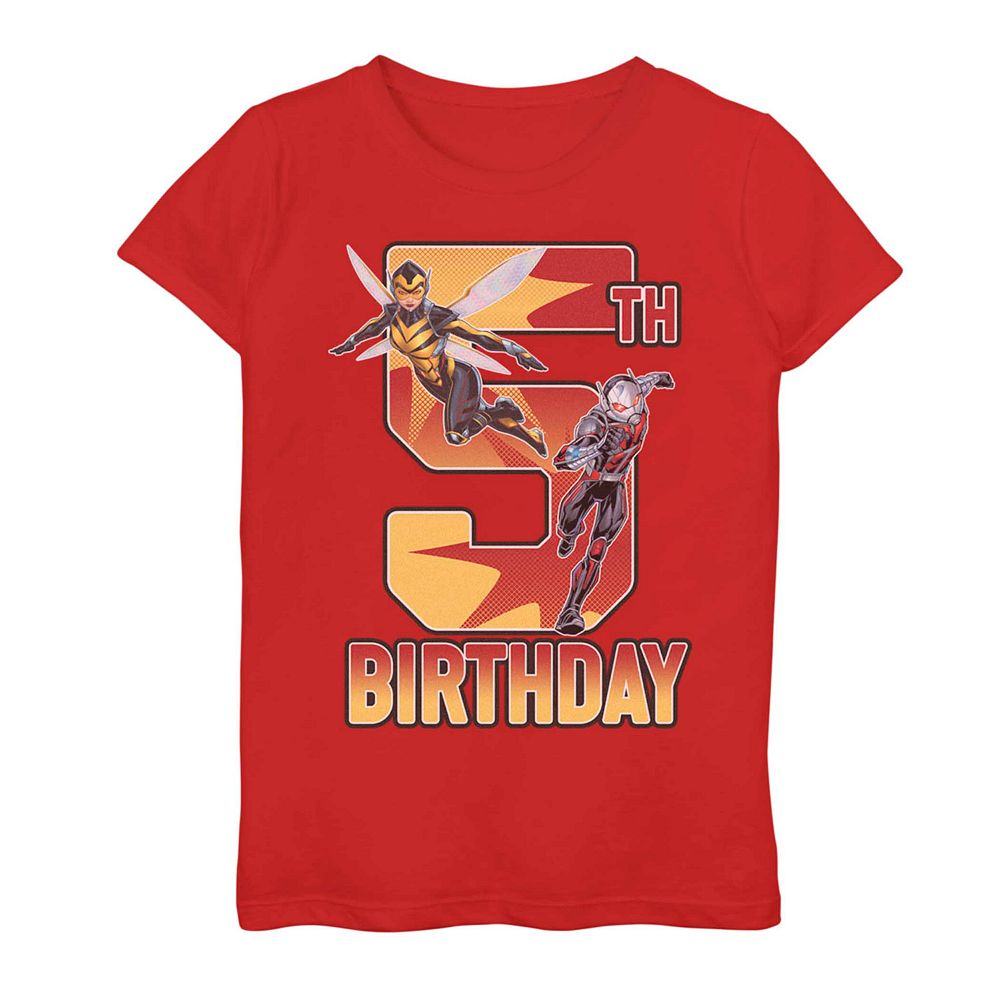 Girls 7-16 Marvel Wasp & Ant-Man 5th Birthday Tee