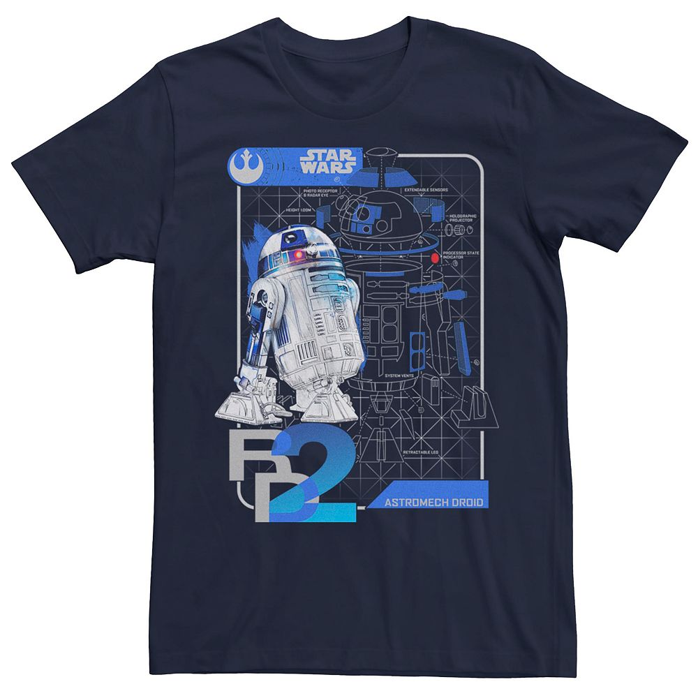 Men's Star Wars R2-D2 Schematic Print Poster Tee