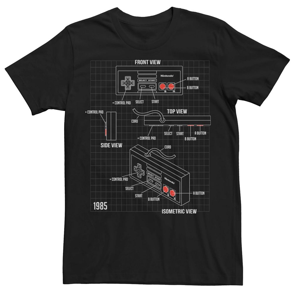 Men's Nintendo NES Controller Schematic Tee