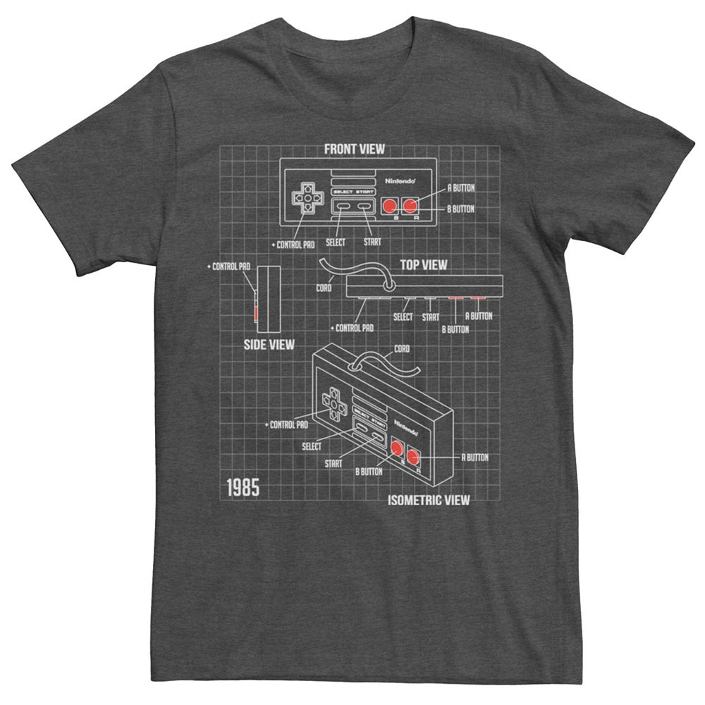 Men's Nintendo NES Controller Schematic Tee