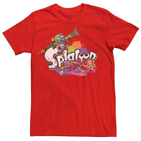 Men's Nintendo Splatoon Group Shot Splatter Short Sleeve Tee