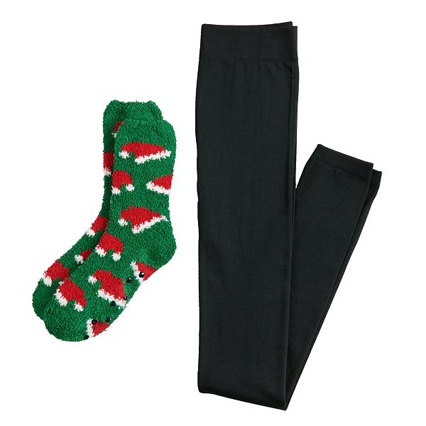 Womens Sonoma Goods For Life™ Cozy Leggings And Fuzzy Socks Set