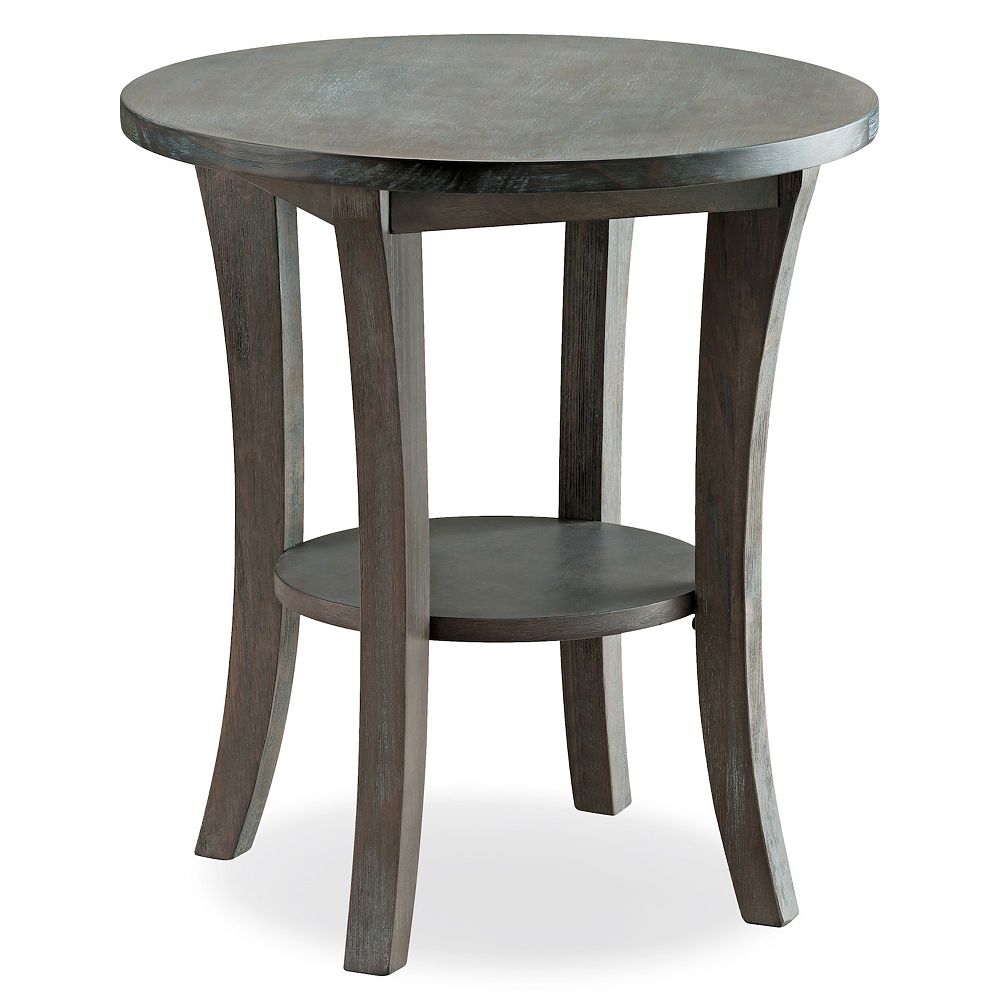 Leick Furniture Rustic Wire Brushed Round Side Table