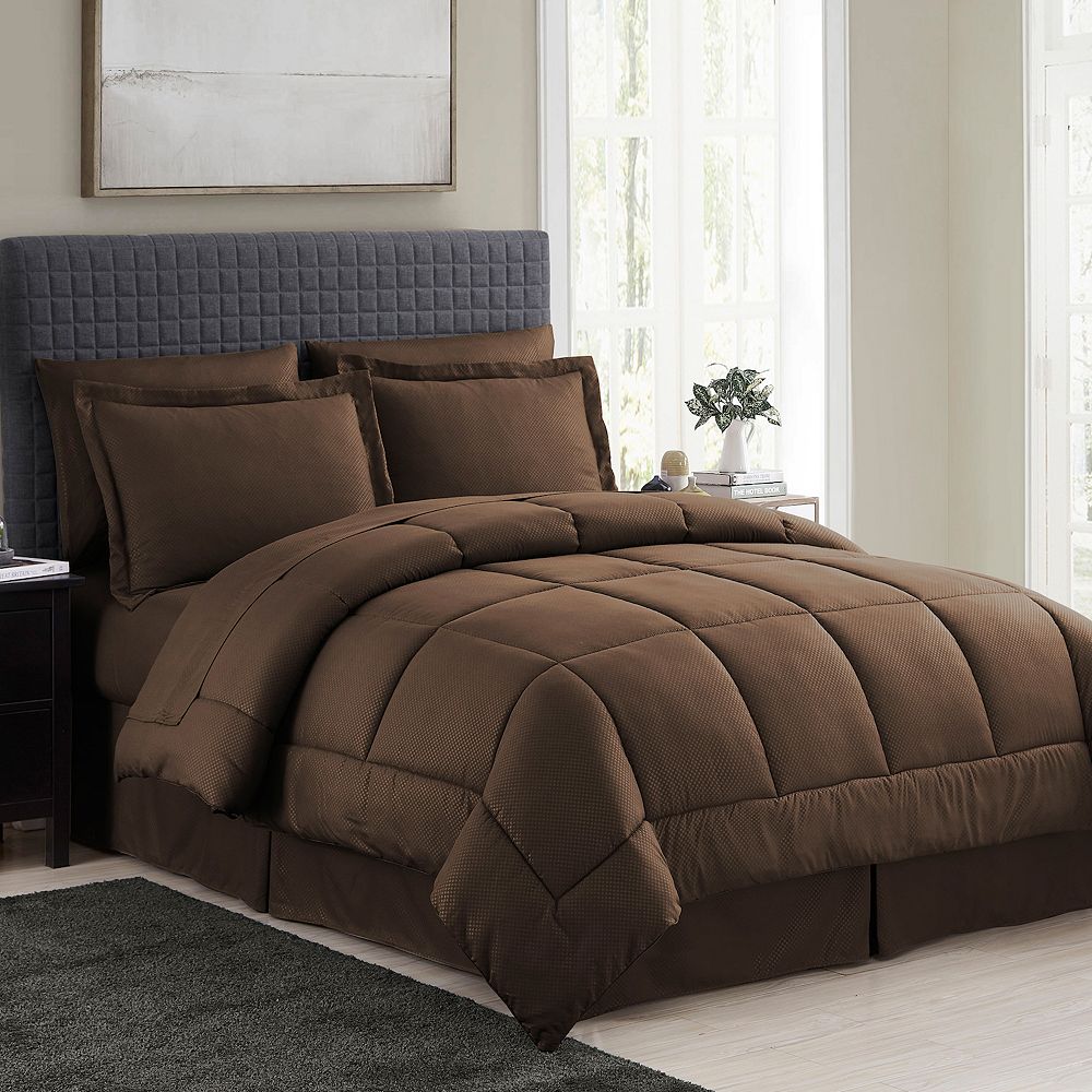 Sweethome Collection 8-piece Greek Key Bedding Set