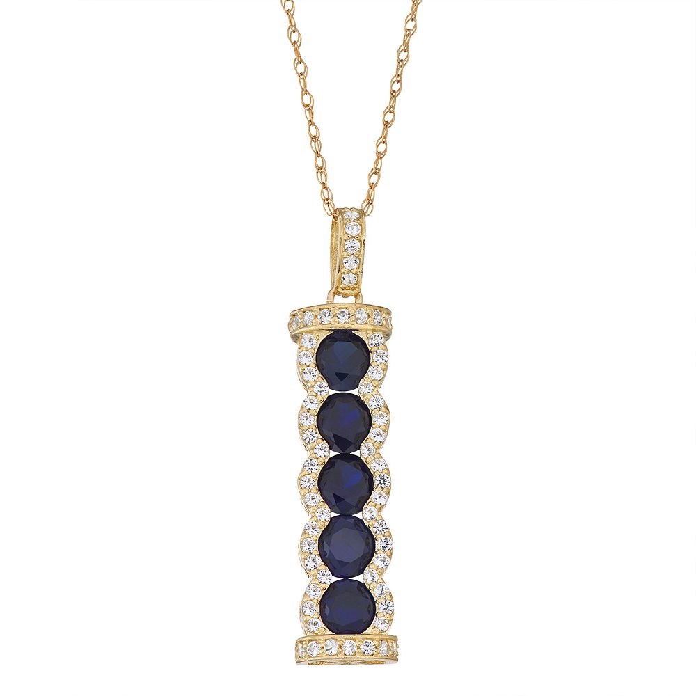 Designs by Gioelli 10k Gold Gemstone Stick Pendant Necklace
