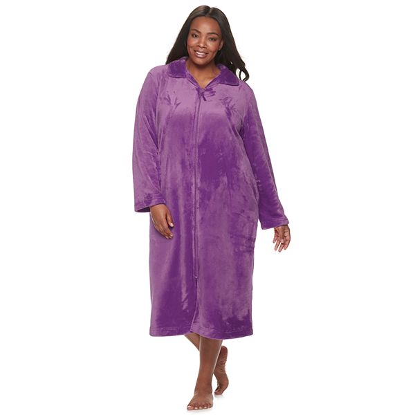 Plus Size Croft & Barrow® Zip-Front Plush Robe