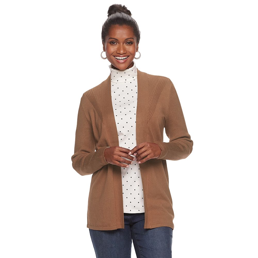 Women's Croft & Barrow® Pointelle Open-Front Cardigan