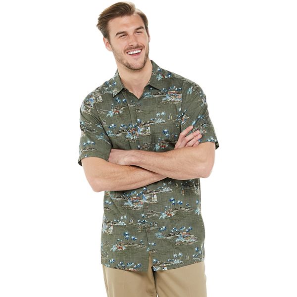 Big & Tall Batik Bay Tropical Scenic Print Button-Down Shirt