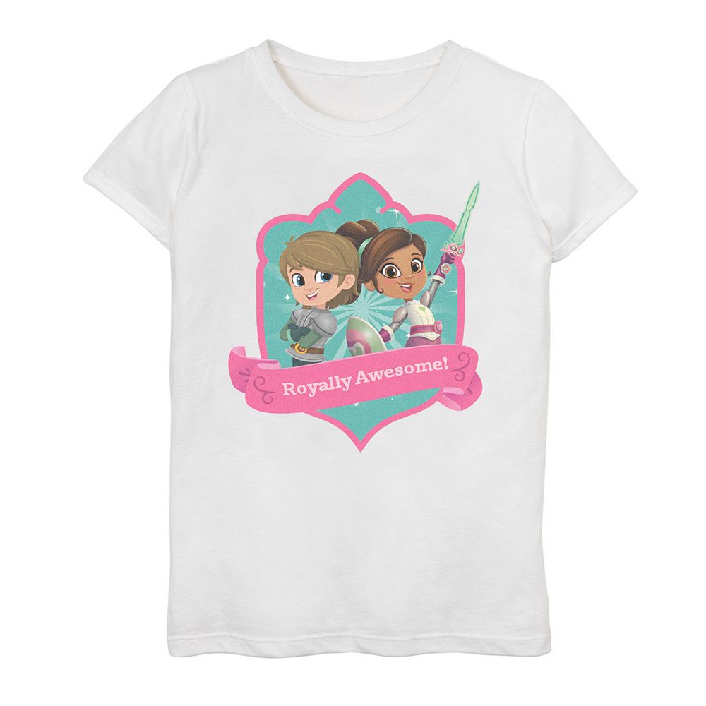 Girls 7-16 Nella The Princess Knight Sir Garrett Royally Awesome Tee
