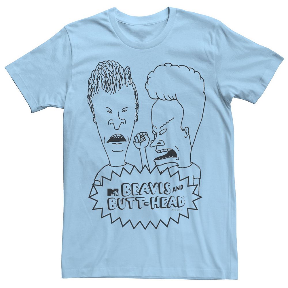 Men's Beavis And Butthead Outline Short Sleeve Tee