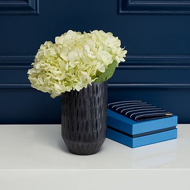 Scott Living Luxe Ink Blue Glass Thumbprint Vase