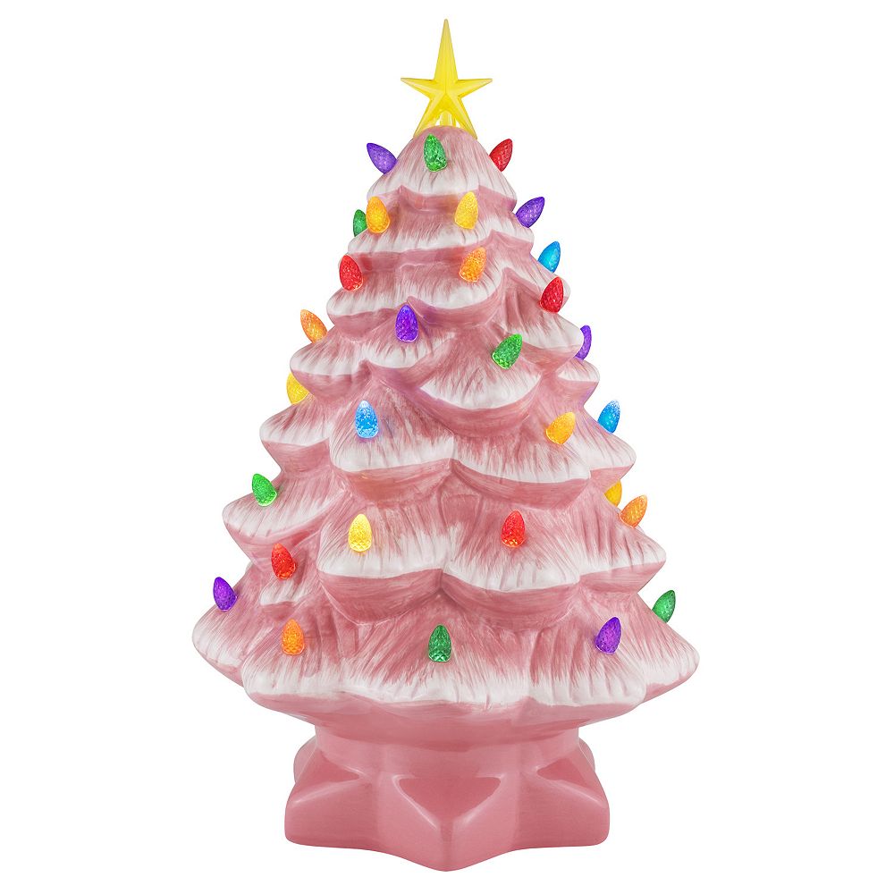 Mr Christmas 14-in. Nostalgic Pink Christmas Tree Table Decor