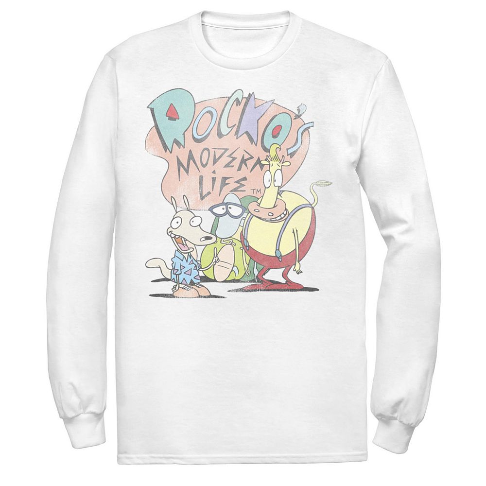 Men's Rocko's Modern Life Modern Group Logo Long Sleeve Tee