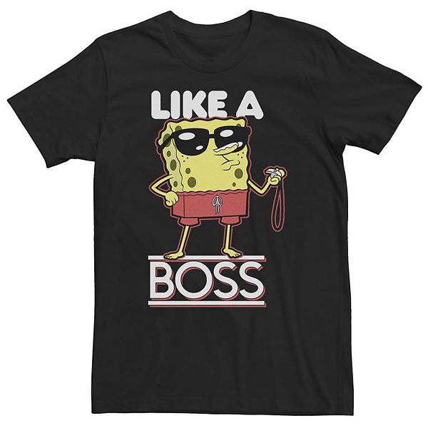 Men's Spongebob Like A Boss Lifeguard Portrait Tee