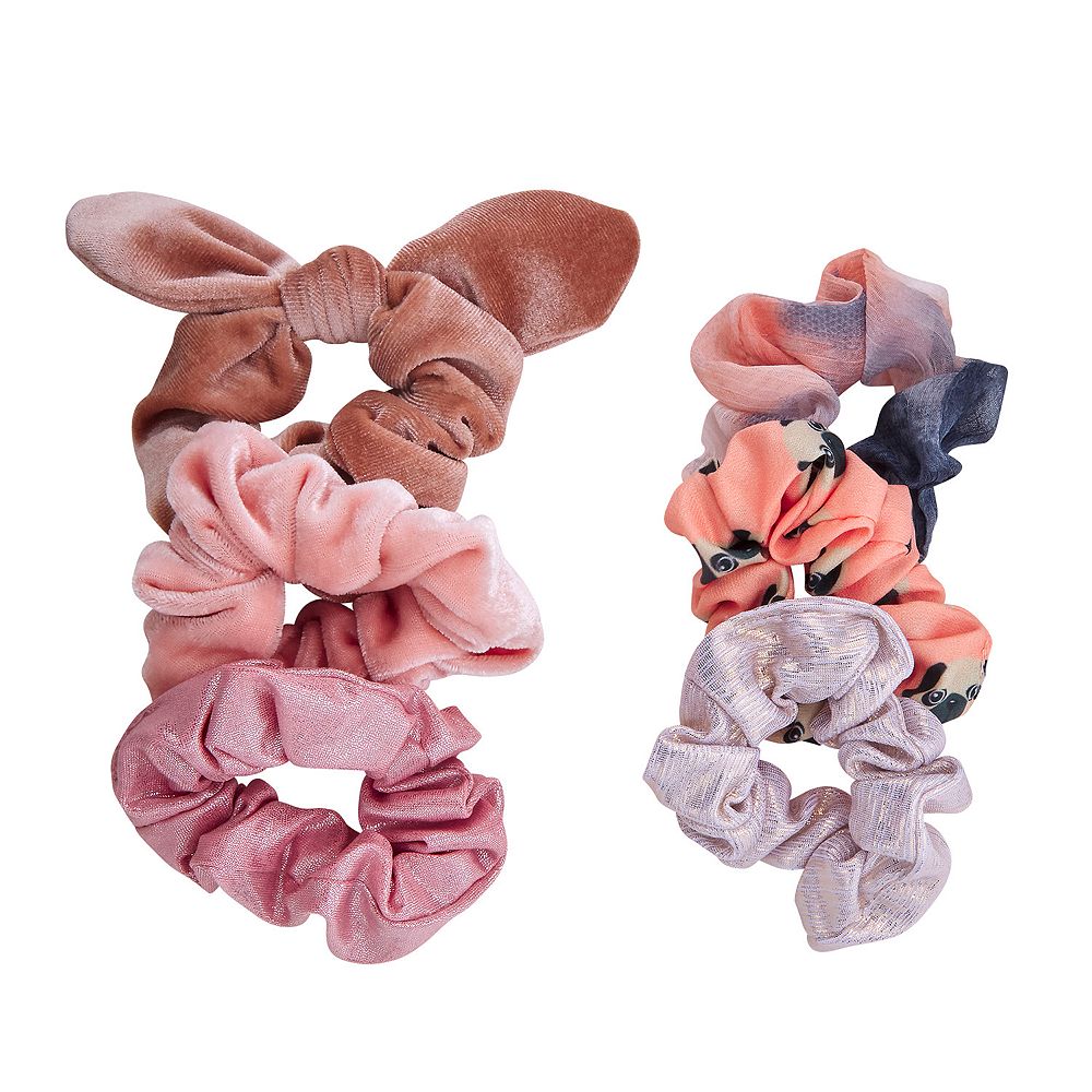 Puppy Prints & Velvet Scrunchie Set